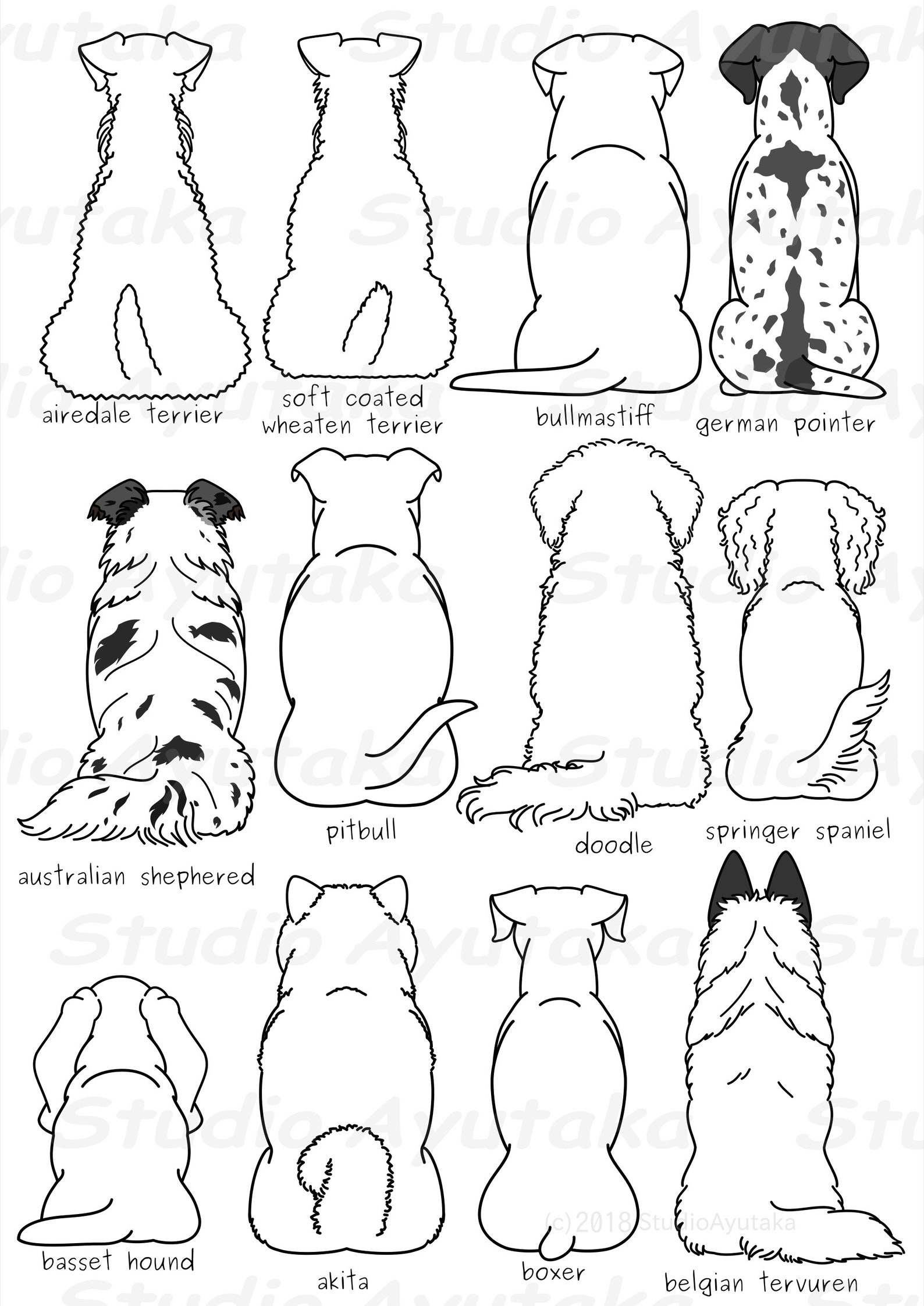 12 Dogs Back Line Art Bundle5 Svg Png - Etsy Canada