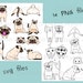 Siamese Cat&pug Dog Pair Set Colorline Art Pngsvg - Etsy