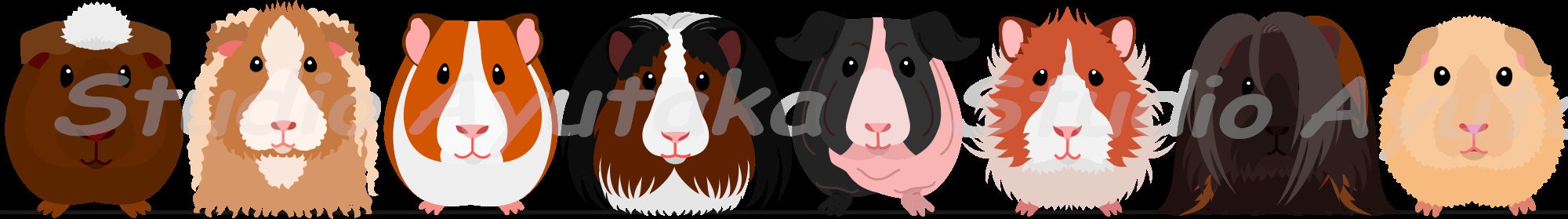 Guinea Pigs Group & Row Bundle Ai Pdf Png - Etsy