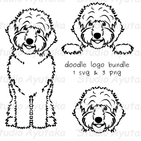 Doodle Dog 3 Logo Designs Bundle Png Svg | Etsy