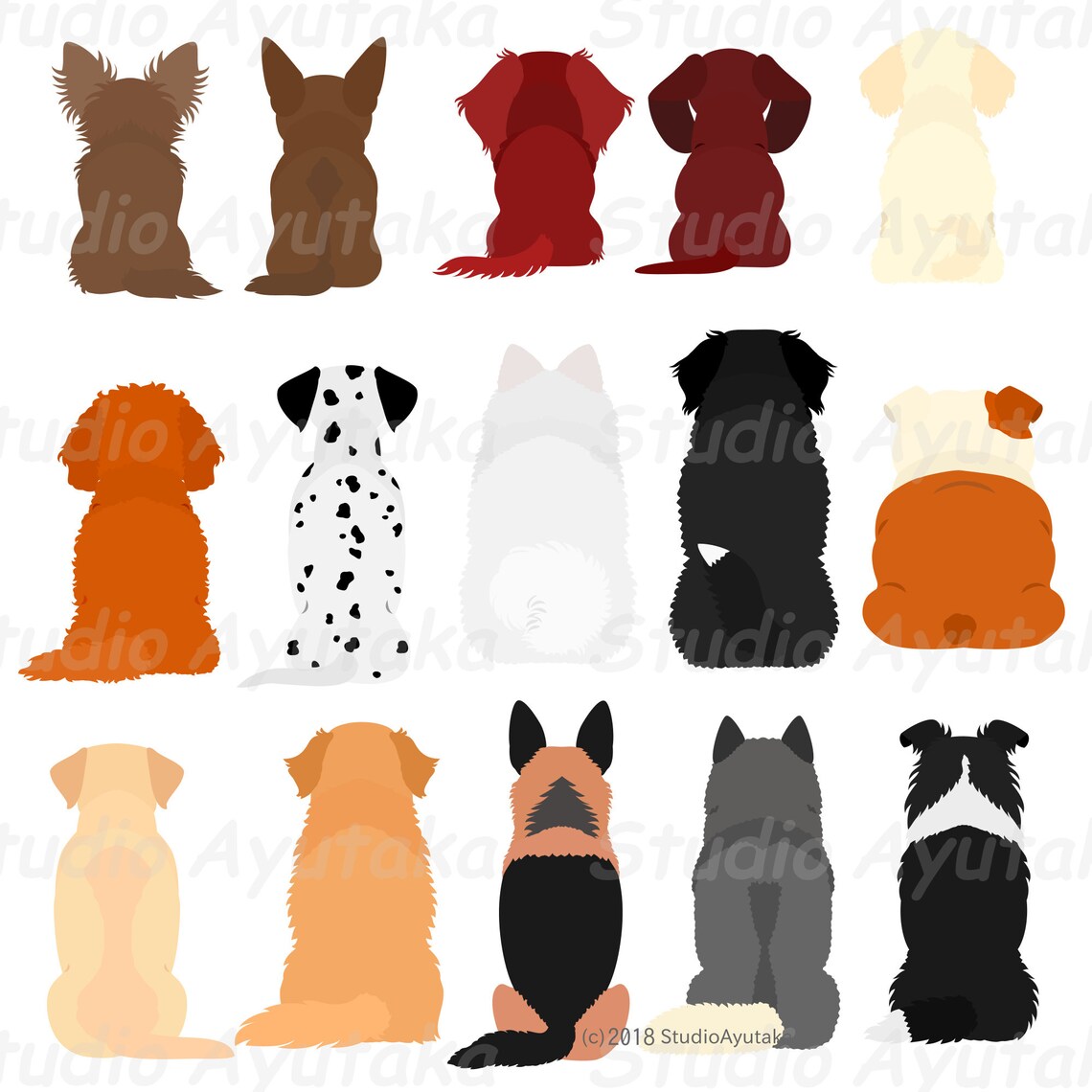 63 Dogs From Behind Big Bundle, Svg, Png - Etsy