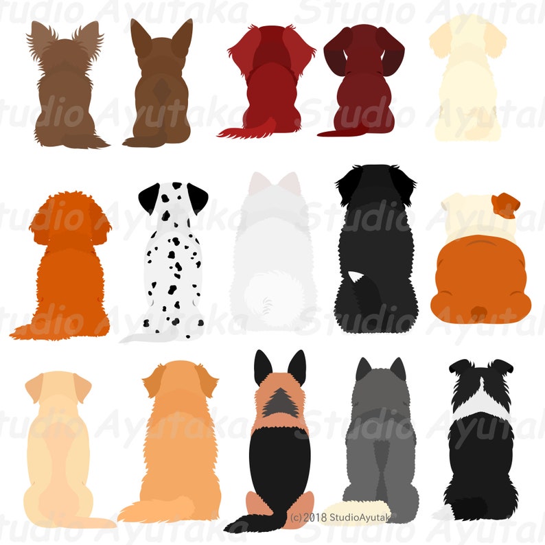 63 Dogs From Behind Big Bundle, Svg, Png - Etsy