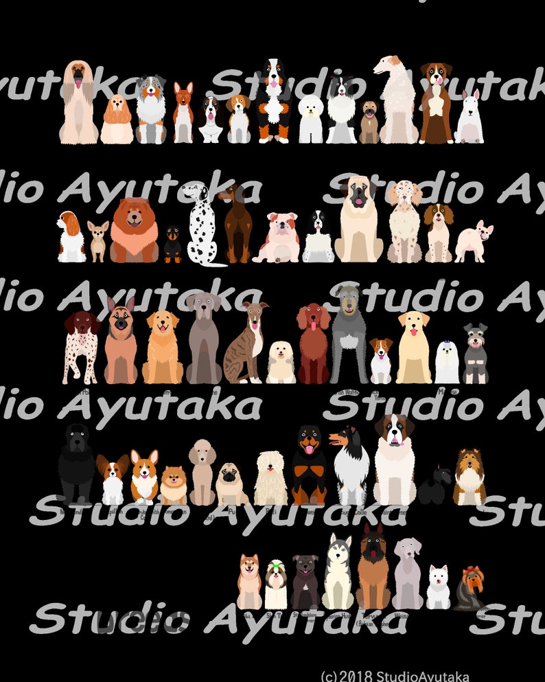 57 Breeds of Dog Digital Chart, Svg, Jpg, Png, 16*20'' - Etsy