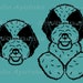 Black&white Doodle Dog Peeking and Head Line Art Bundle, Svg, Png, Ai ...
