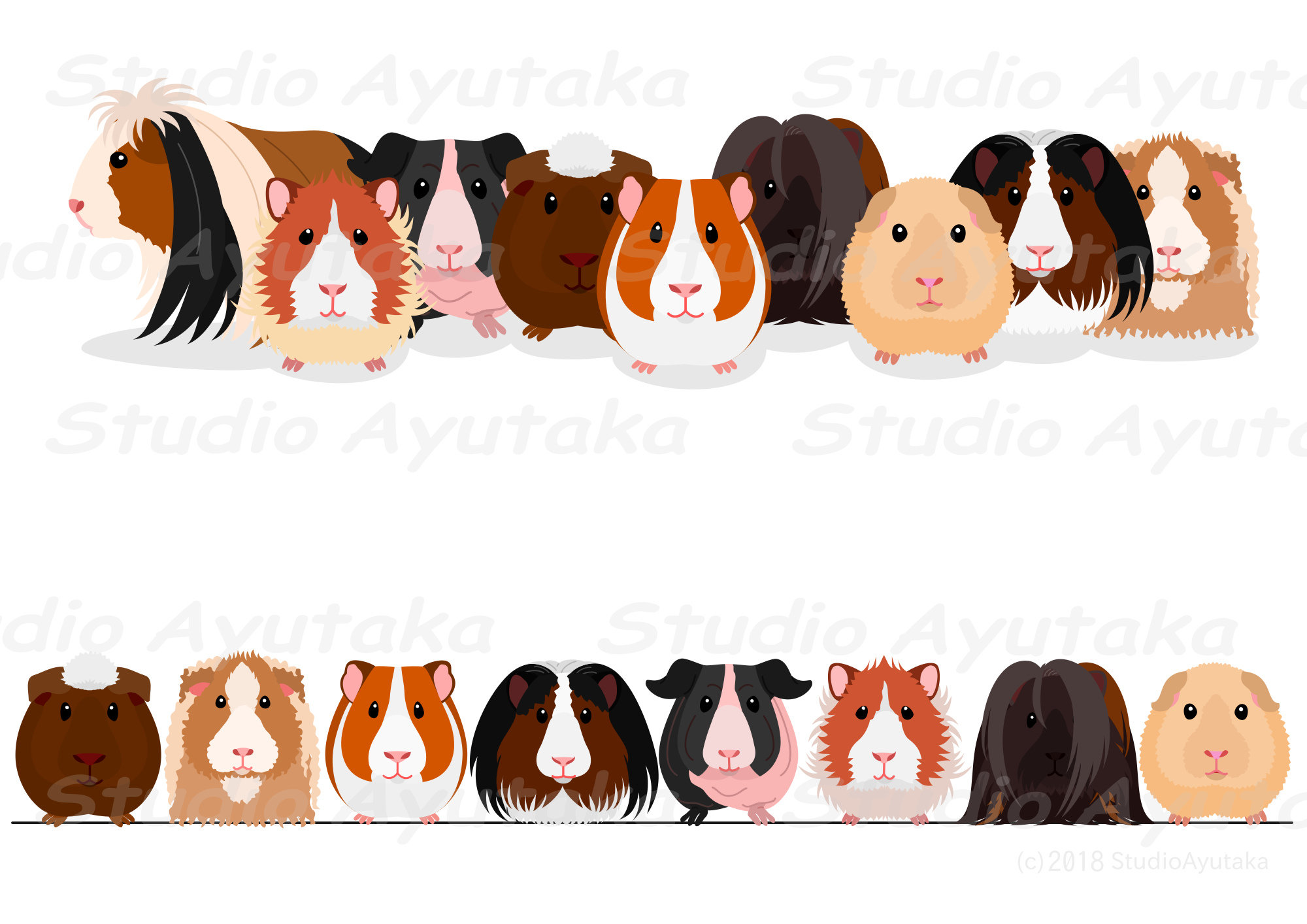 Guinea Pigs Group & Row Bundle Ai Pdf Png - Etsy
