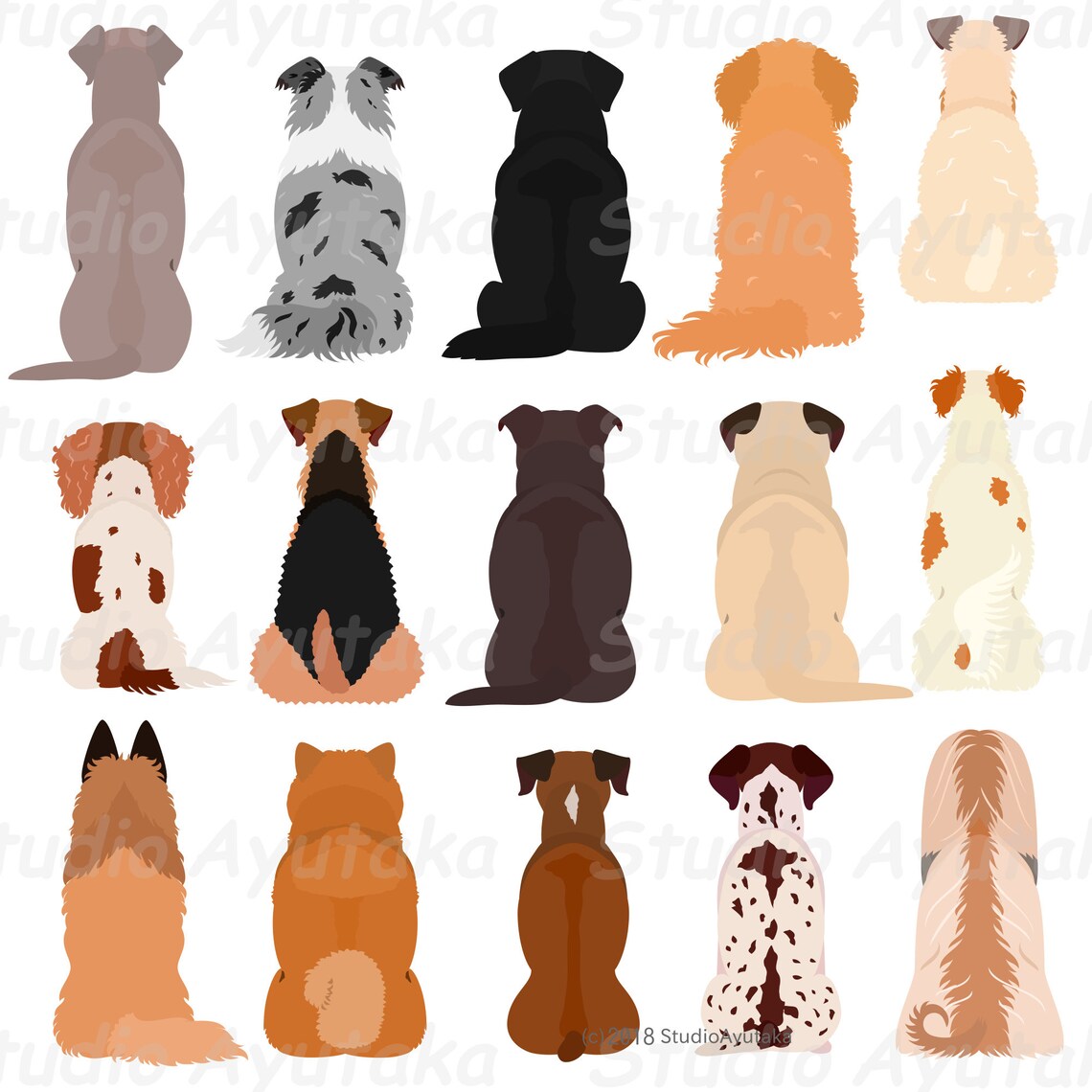 Dogs From Behind4 Svg Png - Etsy