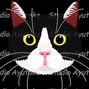 4 Cats Faces, Svg, Png - Etsy