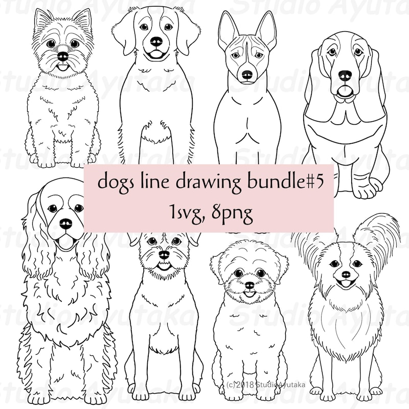 Dog Line Drawing - Etsy