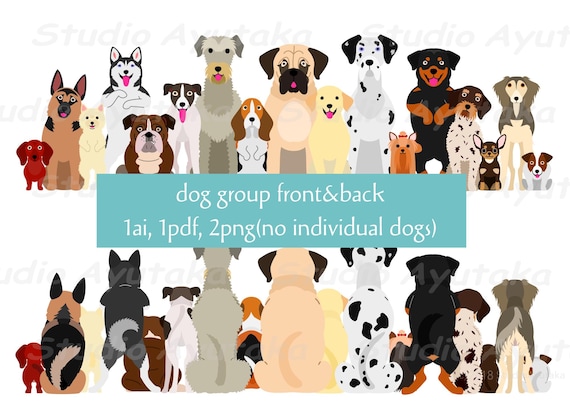 Groupe De Chiens Clipart Briard Clipart. Different Coat Colors And