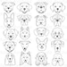 40 Realistic Dog Faces Line Drawing Big Bundle, Svg, Png, Digital ...