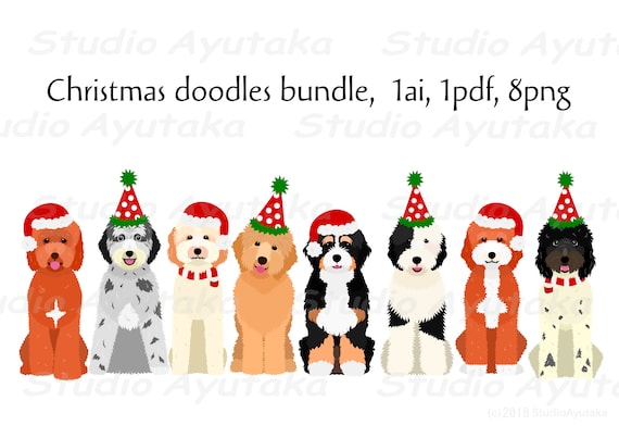 Christmas Doodle Dogs Bundle Ai Pdf Png - Etsy