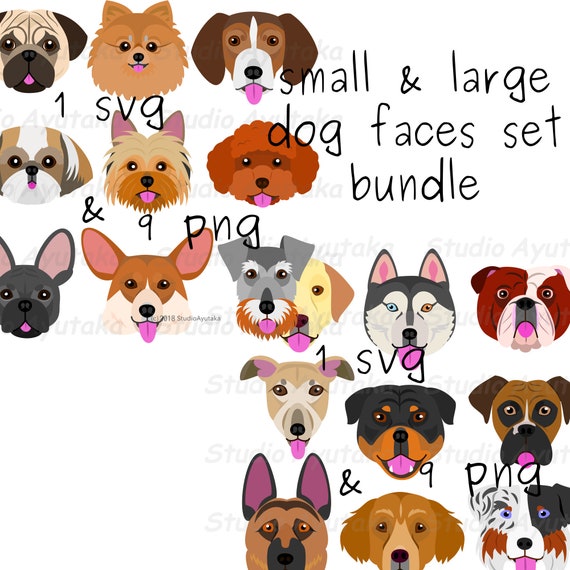 LS Dog Realistic Faces Bundle 18 Dog Faces Set Svg Png - Etsy Australia