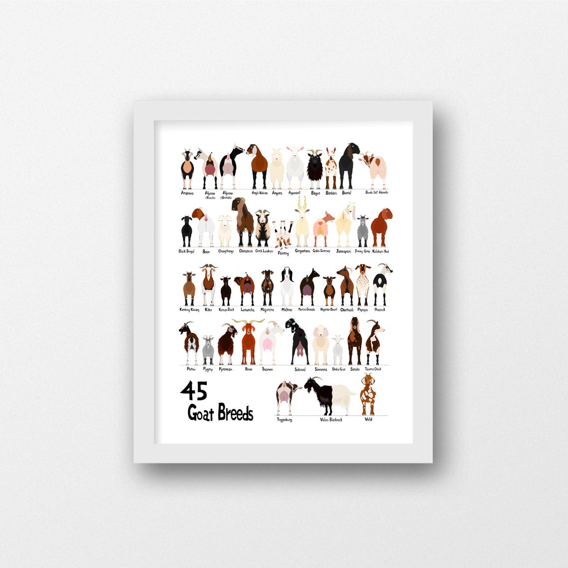 45 Breeds of Goat Digital Chart, Svg, Jpg, Png, 16*20" - Etsy