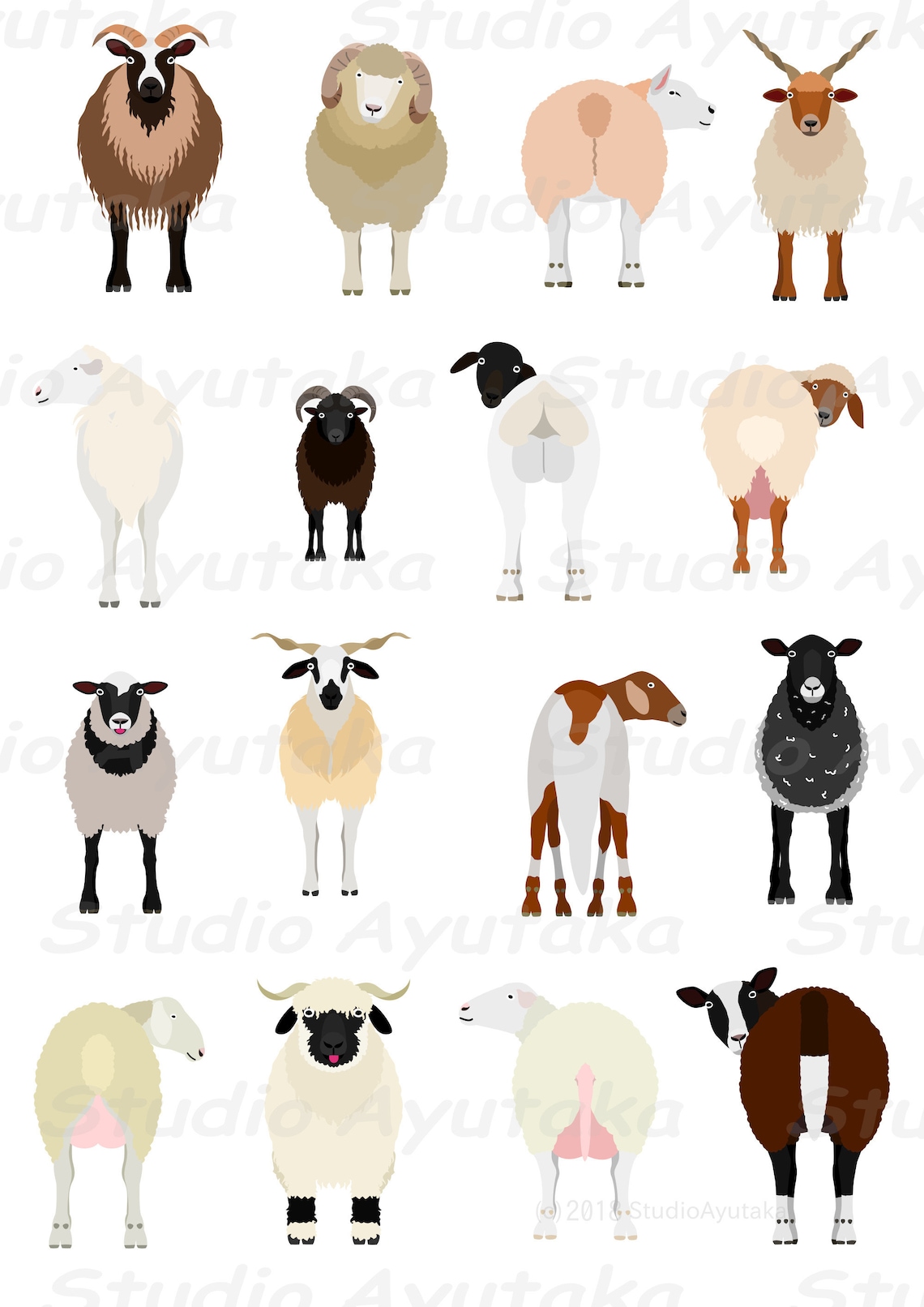 16 Breeds of Sheep Bundle Svg Png Jpg - Etsy