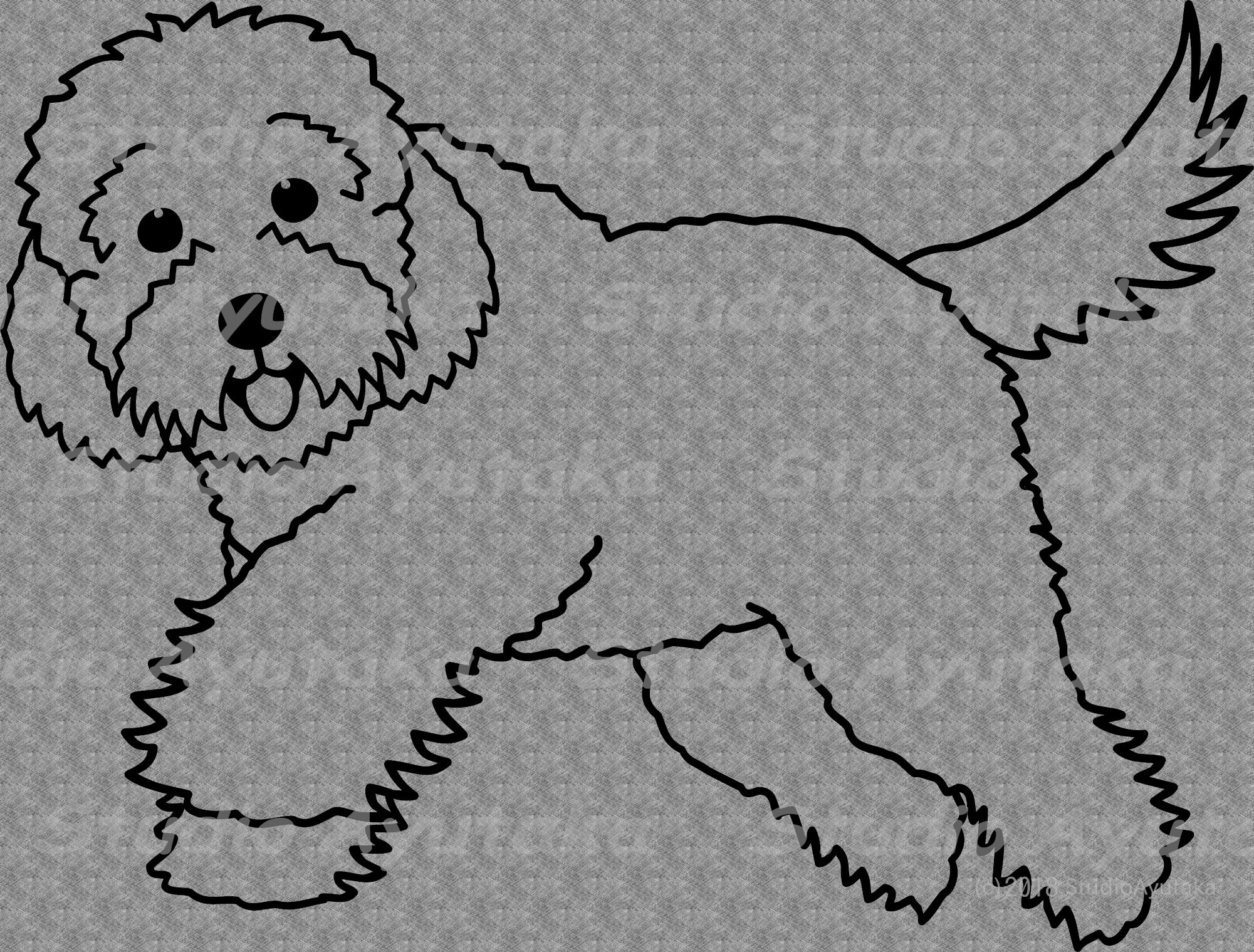10 Goldendoodle Poses Line Art Bundle, Svg, Png, Ai, Pdf , Illustration ...