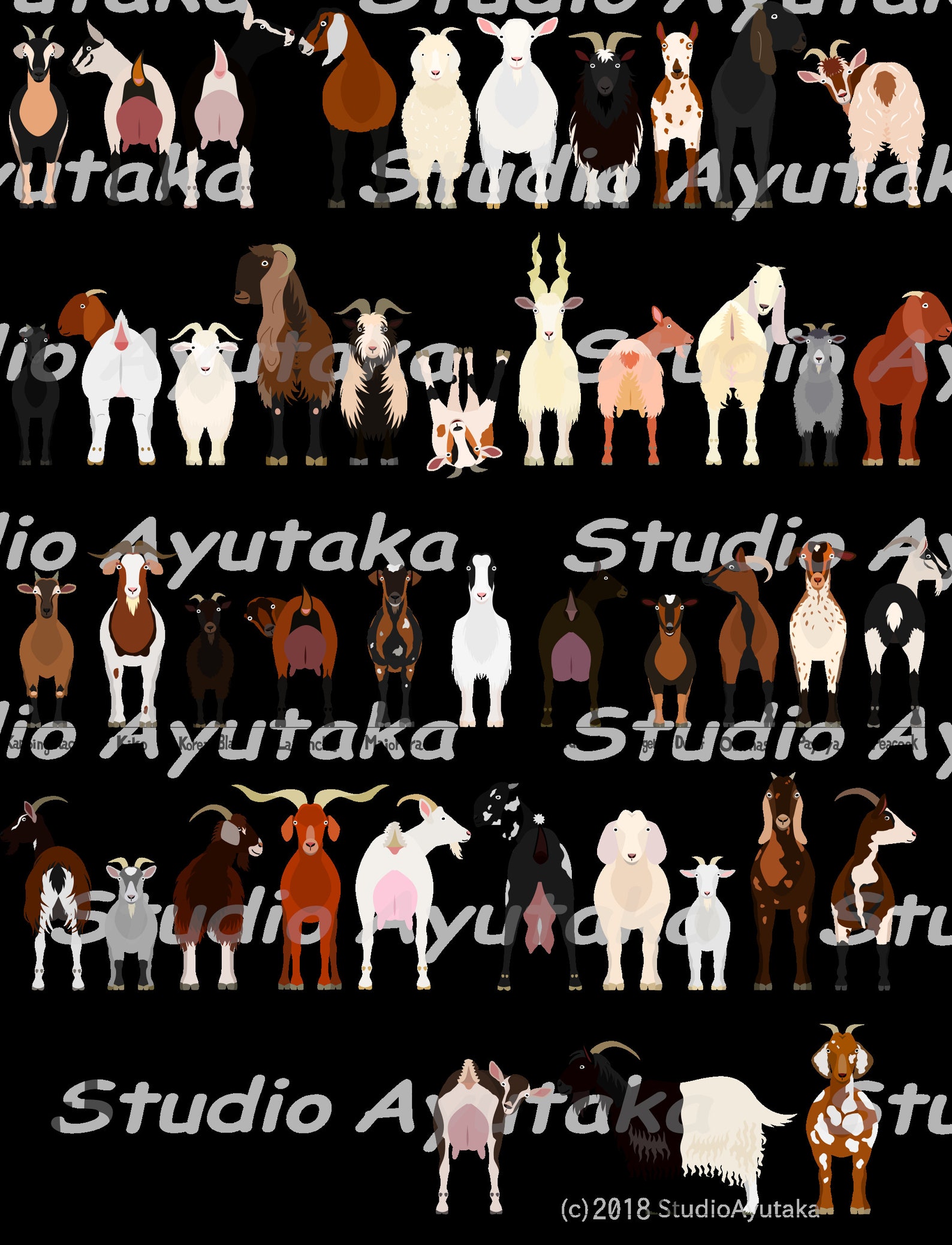 45 Breeds of Goats Chart Svg Jpg Png 1620 - Etsy