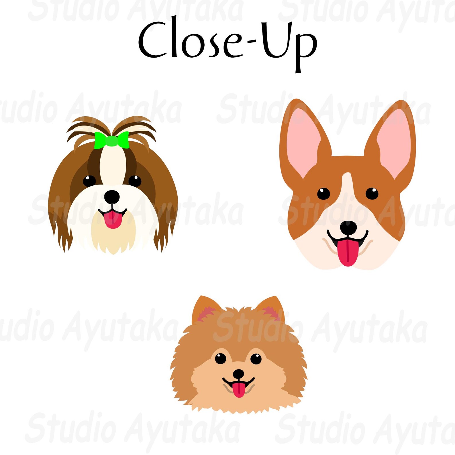 16 Small Dog Face Set, Svg, Png - Etsy