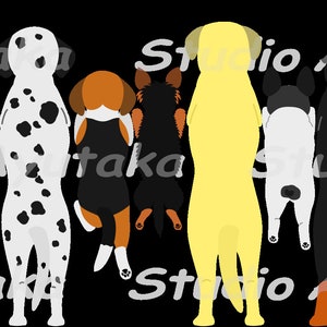 Dogs Standing in a Row, Front and Back, Svg, Png - Etsy