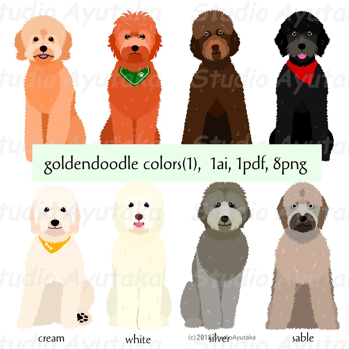 Goldendoodle Colors Bundle1 Png Pdf Ai - Etsy
