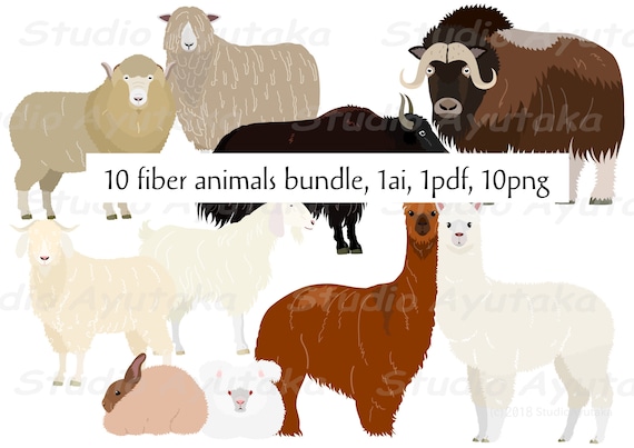 10 Fiber Animals Bundle Ai Pdf Png | Etsy