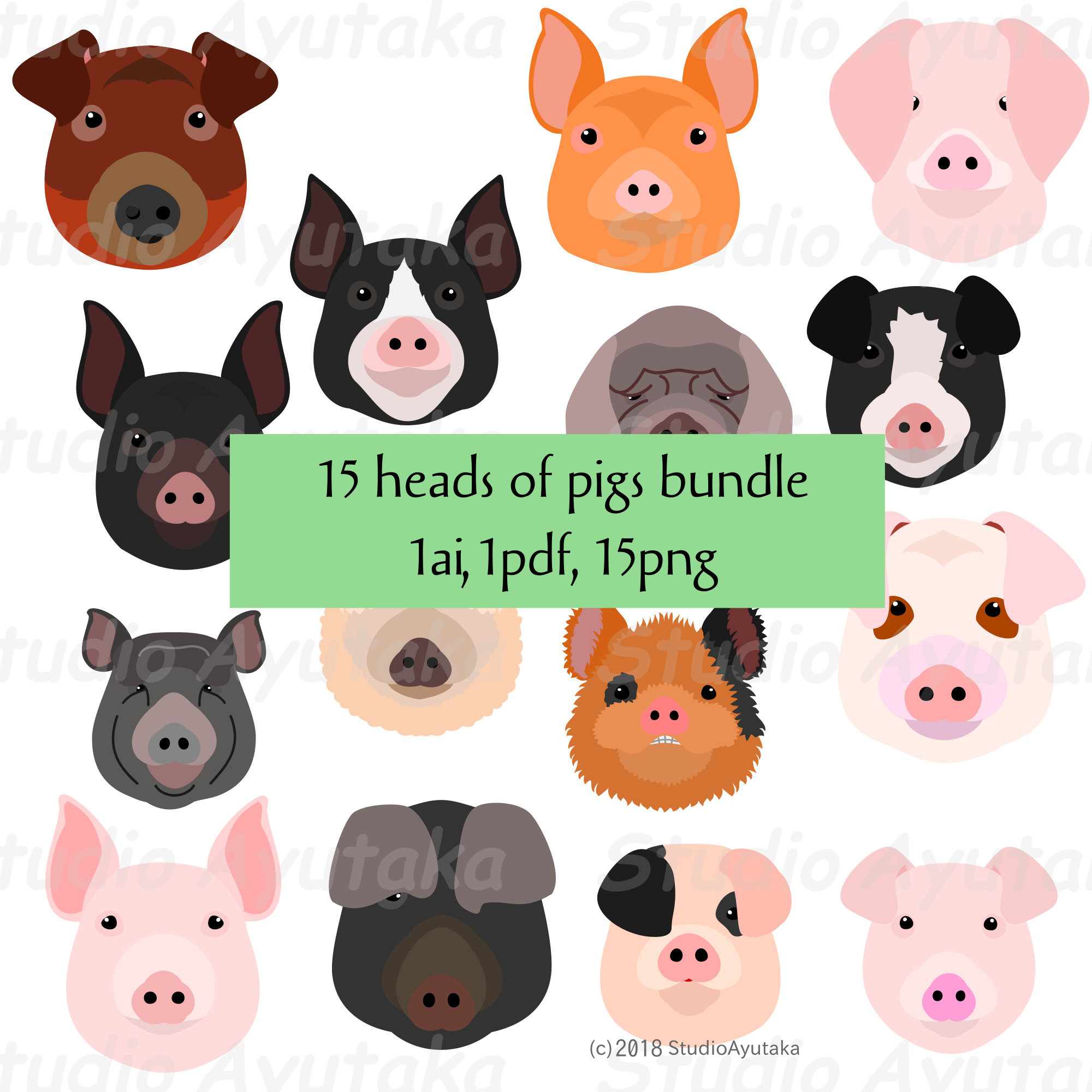 Cute Pig Face Drawing