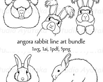 Angora Rabbit Bundle, Ai, Pdf, Png - Etsy