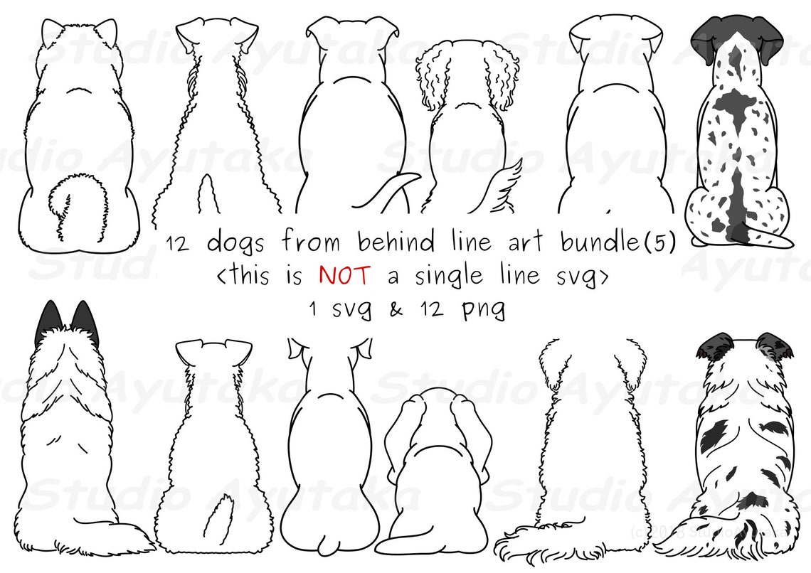12 Dogs Back Line Art Bundle5 Svg Png - Etsy Canada