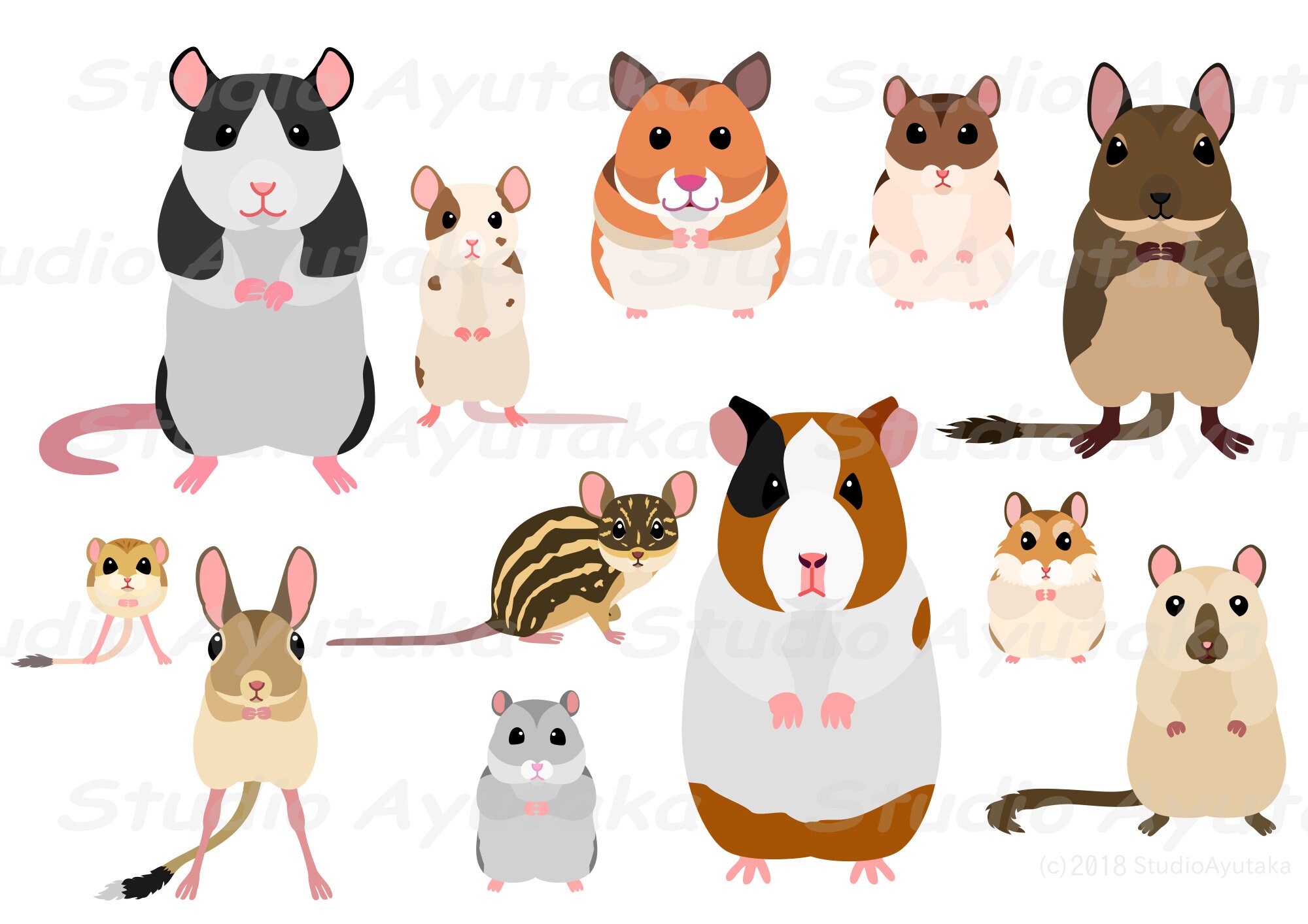 Pet Rodents Bundle Ai Pdf Png - Etsy