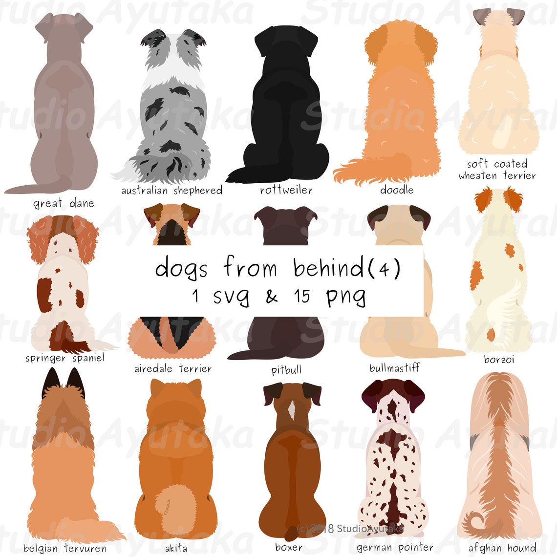 Dogs From Behind4 Svg Png - Etsy