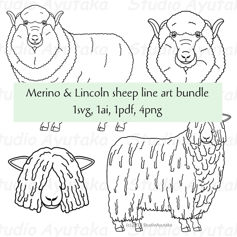 Sheep Line Art - Etsy