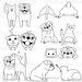 Siamese Cat&pug Dog Pair Set, Color,line Art, Png,svg - Etsy