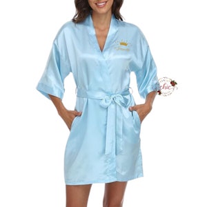 Mis Quince XV Satin Robe, Batas De Satin Con Personalisacion Gratis ...