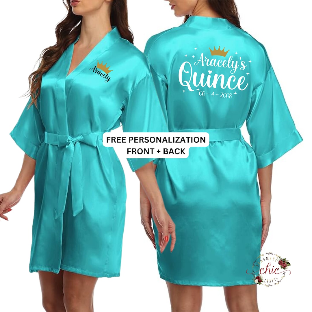 Quinceañera Satin Robe, Batas De Satin Con Personalisacion Gratis Robes ...