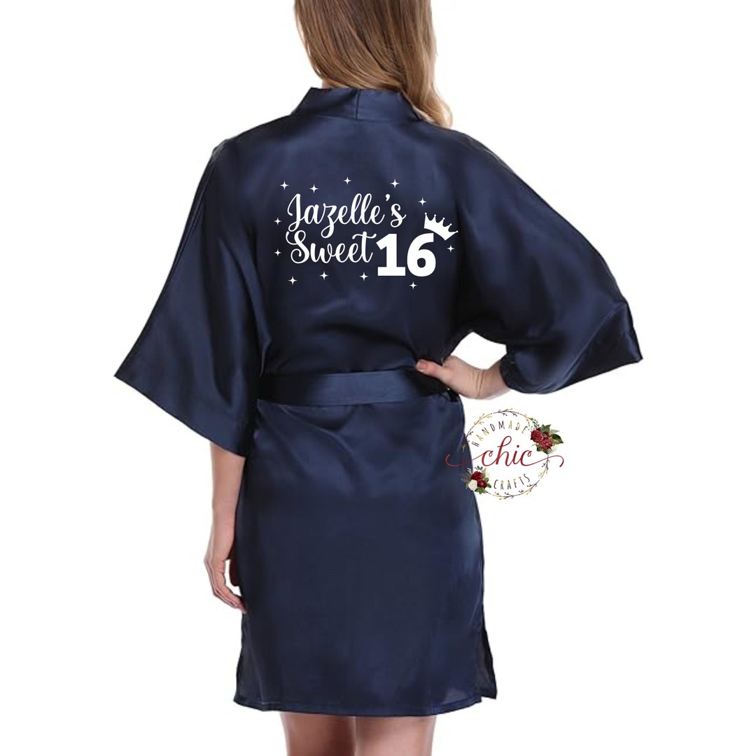Sweet Sixteen Robes, Mis Quince XV Satin Robe, Batas De Satin, Getting ...