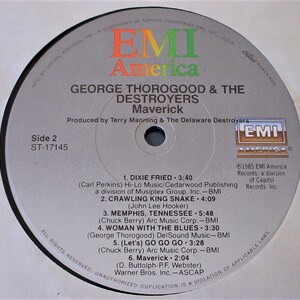 George Thorogood & the Destroyers Maverick, 12 Vinyl Lp Record, 1985 ...