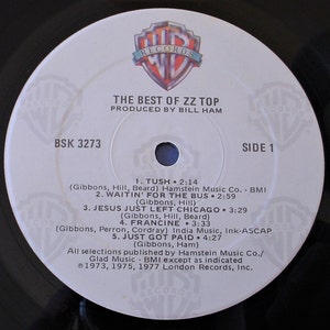 ZZ Top the Best Of..., 12 Vinyl Lp Record Original 1977 Issue, VG, Warner Bros. BSK 3273 - Etsy