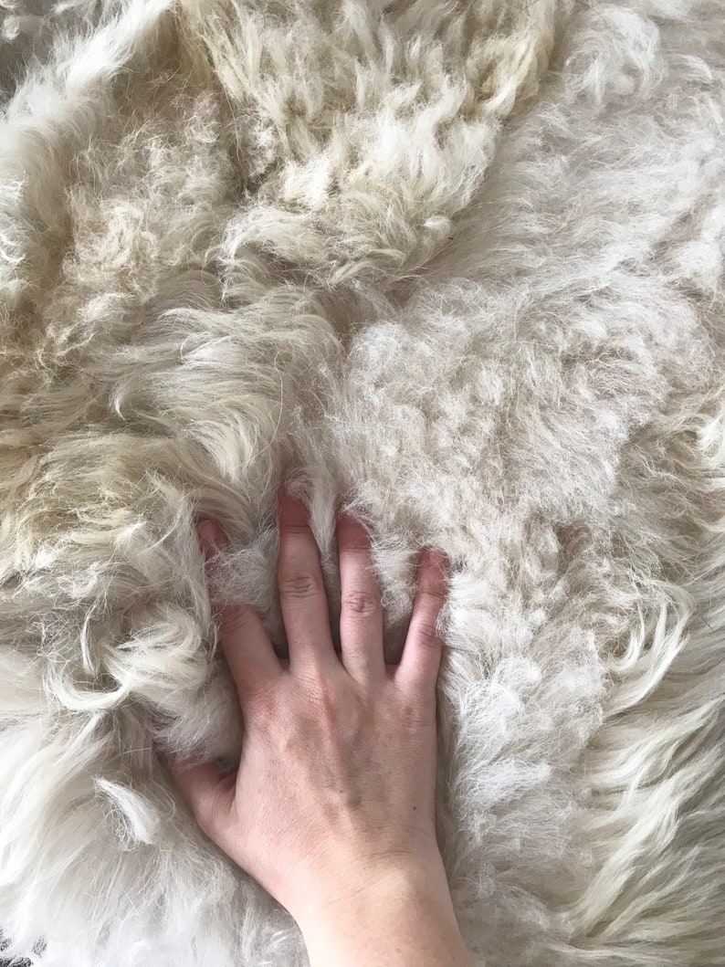 Natural Sheepskin Square Rug Large Natural Sheepskin Area | Etsy