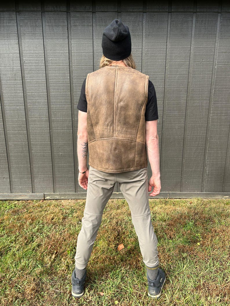 100% Genuine Leather Vest With Sheepskin Lining, Classic and Durable ...