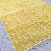 Gorgeous Yellow Moroccan Rug, Bright Yellow Blocked Design Carpet ...