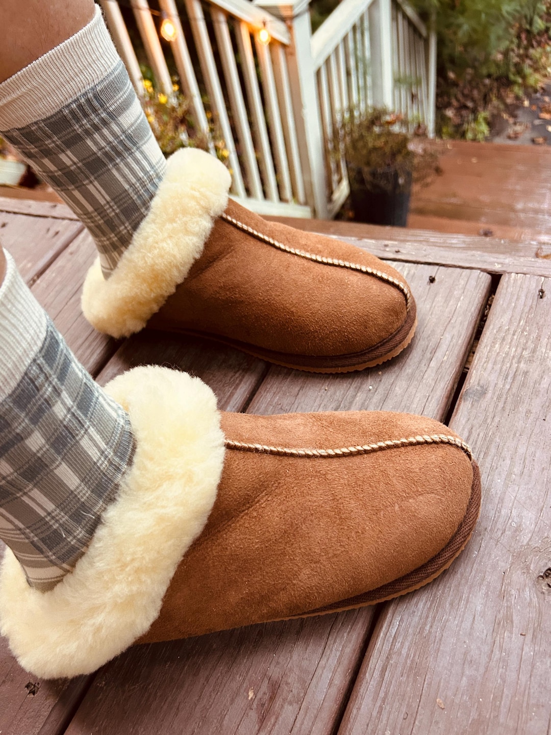 The Cottage Slipper, Cozy Sheepskin Indoor Slippers, Warm & Comfortable ...