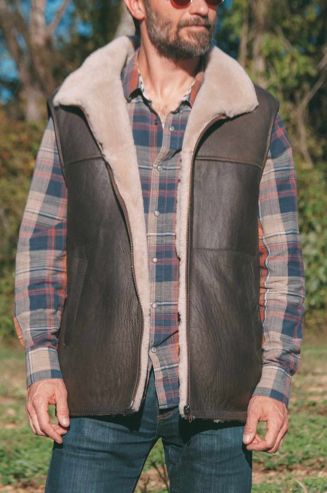 Sheepskin Mens Vest Shearling Real Fur Vest Sheepskin Vest - Etsy