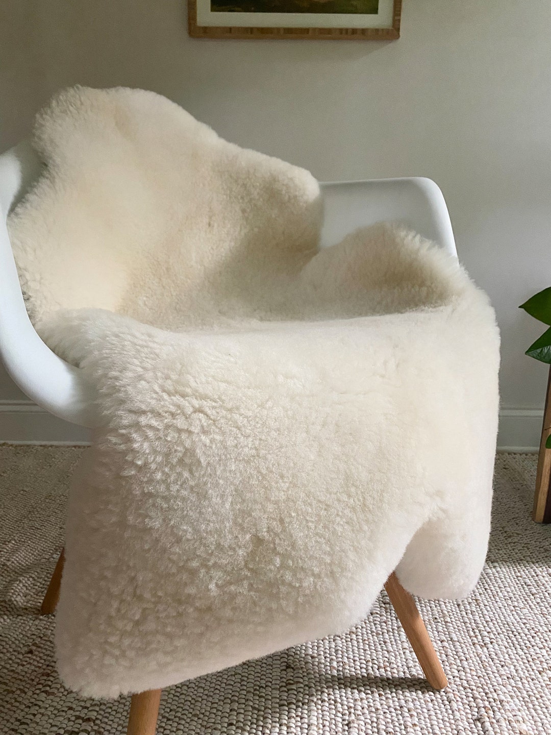 Short Fur Ivory Sheepskin Rug | Nursery Sheepskin Pelt | Soft and ...