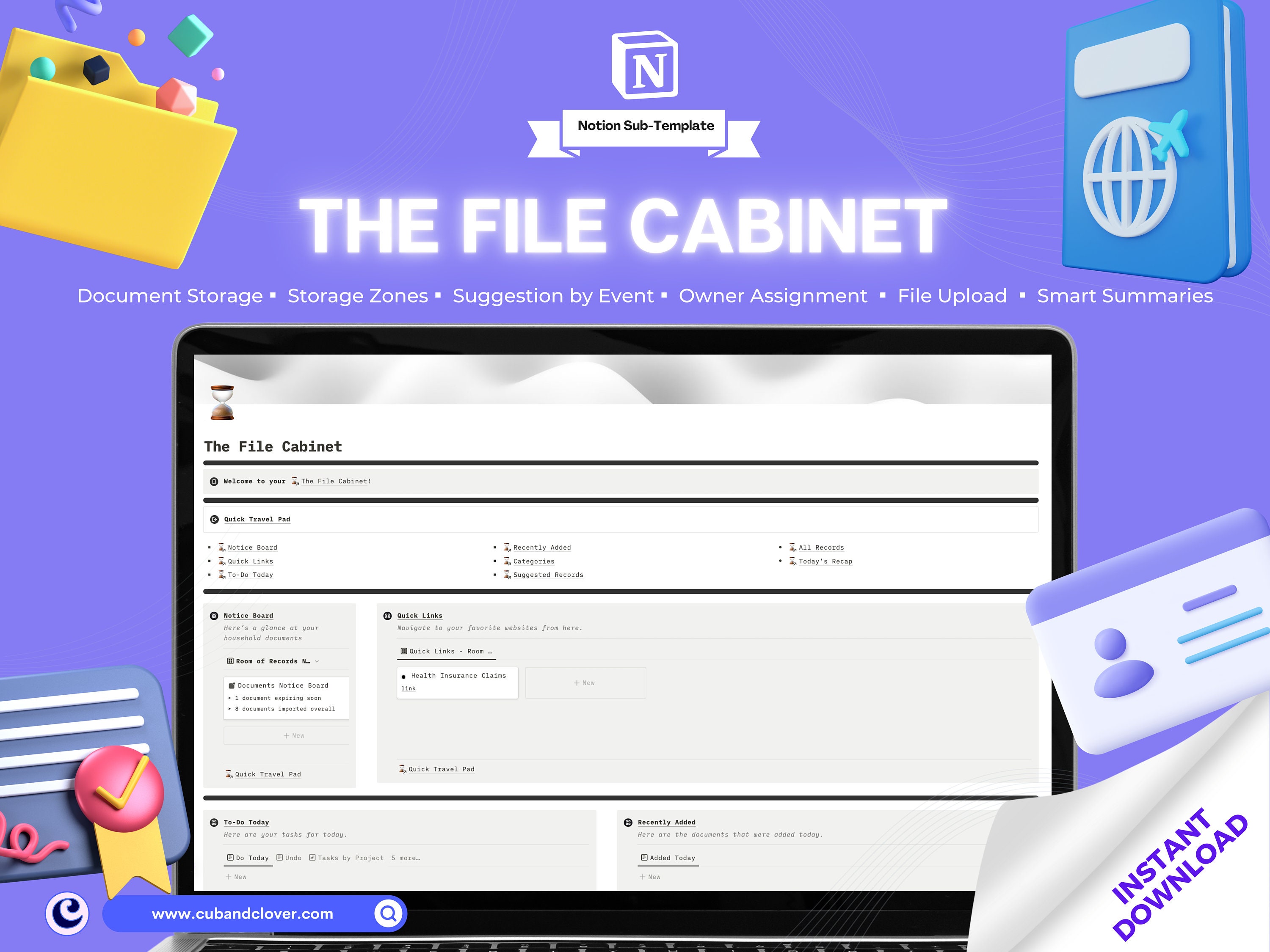 Notion Template the File Cabinet Notion Planner, Notion Dashboard ...