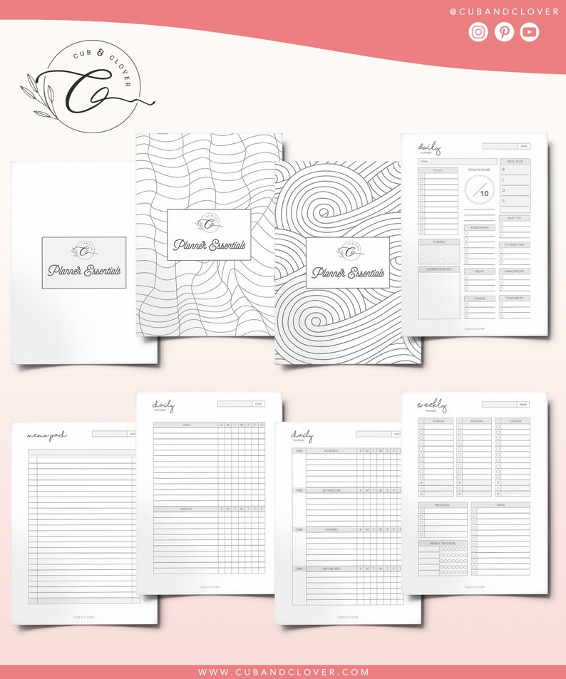 Planner Essentials Bundle | Daily, Weekly, Monthly (printable PDF) - Etsy