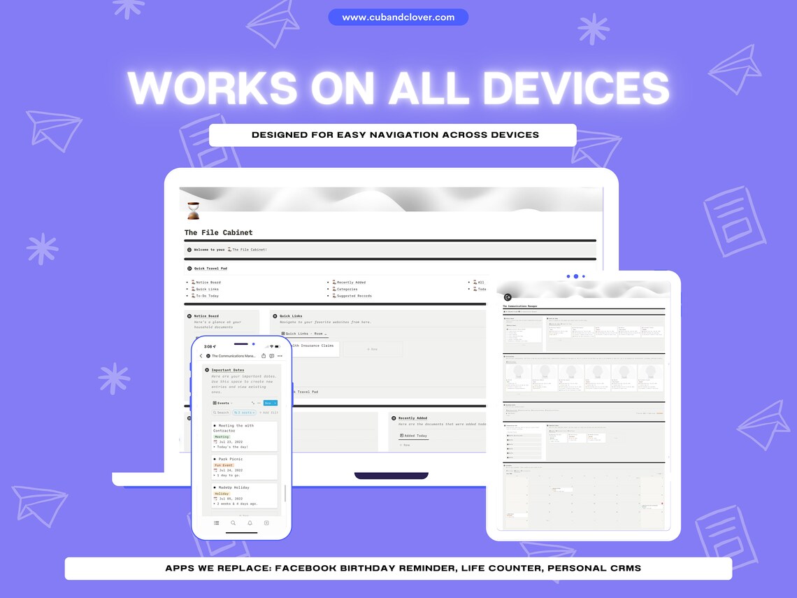 Notion Template | the File Cabinet | Notion Planner, Notion Dashboard ...