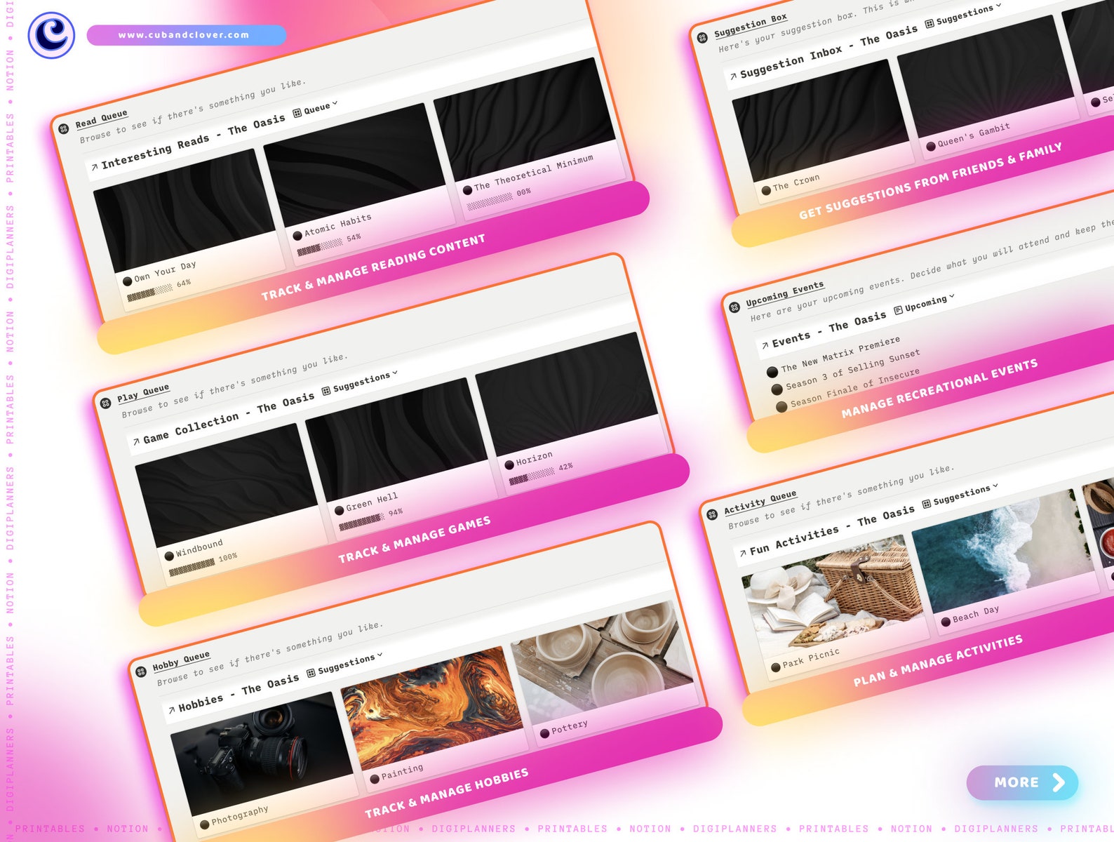 Notion Template the Oasis Notion Planner Notion | Etsy