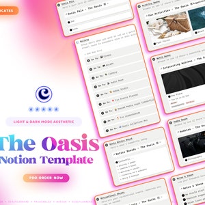 Notion Template the Oasis Notion Planner Notion | Etsy