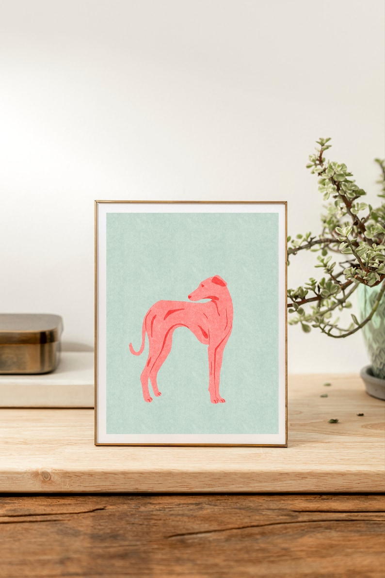 Red Dog Print - Etsy