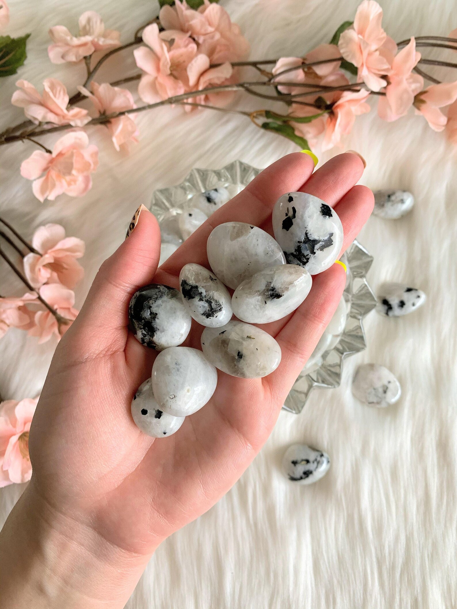 Moonstone Tumbled Stone, Natural Rainbow Moonstone Tumbled Stones ...