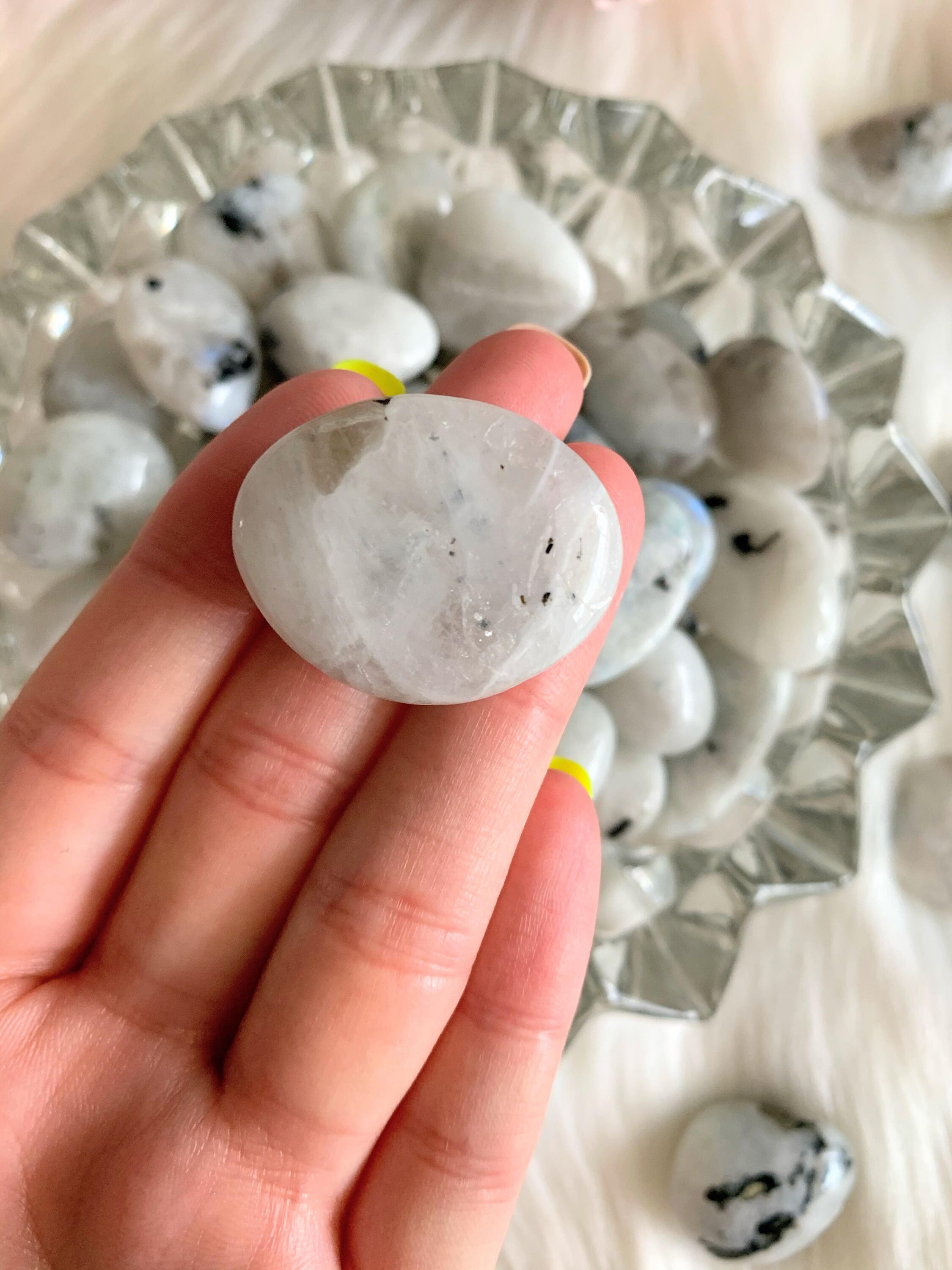 Moonstone Tumbled Stone, Natural Rainbow Moonstone Tumbled Stones ...